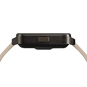 iConnect by Timex TW5M31800 Classic Square Gunmetal Smartwatch, Beige Silicone Strap