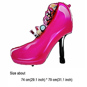 BoningNEW 2Pcs High Heels Balloons Pink High-Heeled Shoes Mylar Foil Balloons for Women Birthday Party Wedding Engagement Bridal Shower Party Stiletto Themed Party Decorations Supplies