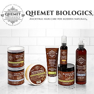 Qhemet Biologics Olive & Honey Hydrating Balm - Moisturizing Hair Balm for Smooth, Soft, Supple Hair - Leave In for Long-Lasting Hydration - Combats Dryness Instantly (4 oz)