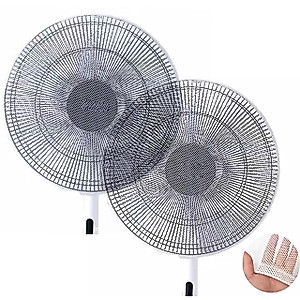 ARAWARA 2 Pks Fan Dust Cover, Fan Mesh cover, Baby Children Safe, Washable Reusable, Anti-Dust Cover, Workable for Round fan, 2 White Covers, 20 Inch