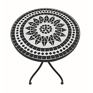 Saint Birch Holly Contemporary Metal Mosaic Side Table in Black