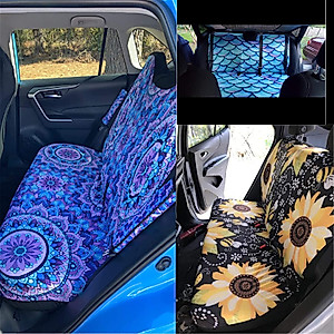 Bulopur Cute Sloth Baby Printing Auto Seat Cover Car Accessories for Women Full Set of 4 Pack Fits Most Cars, SUVs, Vans,Trucks