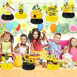 9 Pieces Bee Baby Centerpiece Bumble Honeycomb Centerpieces Honeycomb Table Centerpieces for Bee Day Themed Decorations Bee Baby Shower Decorations Baby Shower Birthday Party Supplies