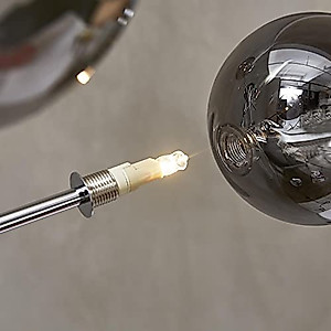 Surpars House Sputnik Chandelier Floor Lamp, 4 Lights Globe Floor Light with Smoky Grey Glass Shade,Chrome