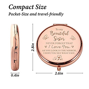 Stocking Stuffers for Women Sister Christmas Makeup Mirror Gifts for Women Best Friends Sister Birthday Gifts from Sister Brother Sweet Wedding Valentines Day Gifts for Sister Women Teen Girls Gifts