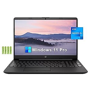HP 15 15.6" Business Laptop Computer[Windows 11 Pro], Intel 4-Core Pentium Processor, 16GB RAM, 1TB SSD, Numeric Pad, Long Battery Life, Wi-Fi, Bluetooth 4.2, Webcam, RJ45, HDMI, Black, w/Battery