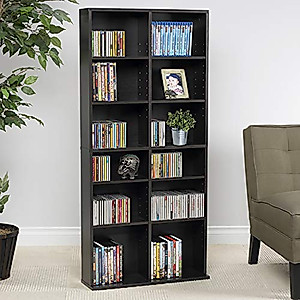 Atlantic Oskar Adjustable CD/DVD/Blu-ray Media Cabinets - Holds up to 756 Discs, 12 Adjustable Shelves Provide Flexible Storage