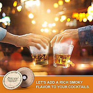 AIEVE Cocktail Smoker Kit, Drink Smoker Thicken Chimney Whiskey Smoker Old Fashioned Kit Infuser Glass Topper Bourbon Smoker with Cherry Wood Chip, Distinctive Gift for Whiskey Lovers
