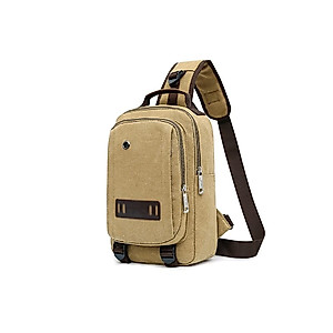 RIUKIU Messenger Bag Canvas Men Chest Bag Teenage Crossbody Shoulder Bag Men's Sling Bags Handbag Male Casual Chest Pack (Color : Gray)