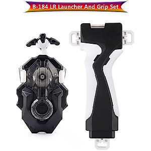 Bey Battling Tops Burst Launcher and Grip, Custom Bay Blade Launcher LR Left Right Spin DB Layer System Compatible with All Bey Burst Series (White)