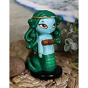 Ebros Gift Greekies Collection Greek Mythology Goddess Medusa with Gorgon Snake Tail Statue 3.75" Tall Stone Gaze Death Stare Seductress Collectible Figurine Ancient Zodiac Mythology