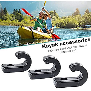Mesee 50 pcs Kayak J Hooks Black Nylon, Plastic J-Shaped Bungee Cord Lashing Hook,Tie Down J-Hooks for Kayaks/Canoes Repair/Paddle Board/Rowing Boats Accessory
