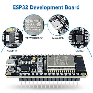 6-Pack ESP-WROOM-32 Development Board, Aideepen 30PIN ESP32S ESP-WROOM-32 Board 2.4GHz Dual-Core Compatible with Arduin, Nodemcu,and MicroPython