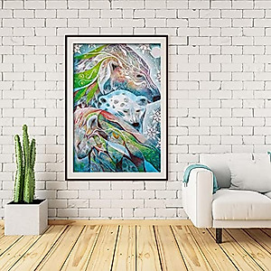 ICECHEN Art Leopard Diamond Painting Kits - 5D Diamond Art Kits Full Drill Diamond Painting Kits for Adults Kids Beginner, Diamonds Dots Arts and Crafts for Adults HomeWall Decor 12X16 inch