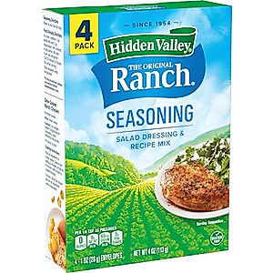 Hidden Valley Original Ranch Salad Dressing & Seasoning Mix, Gluten Free, Keto-Friendly - 4 Packets (Package May Vary)