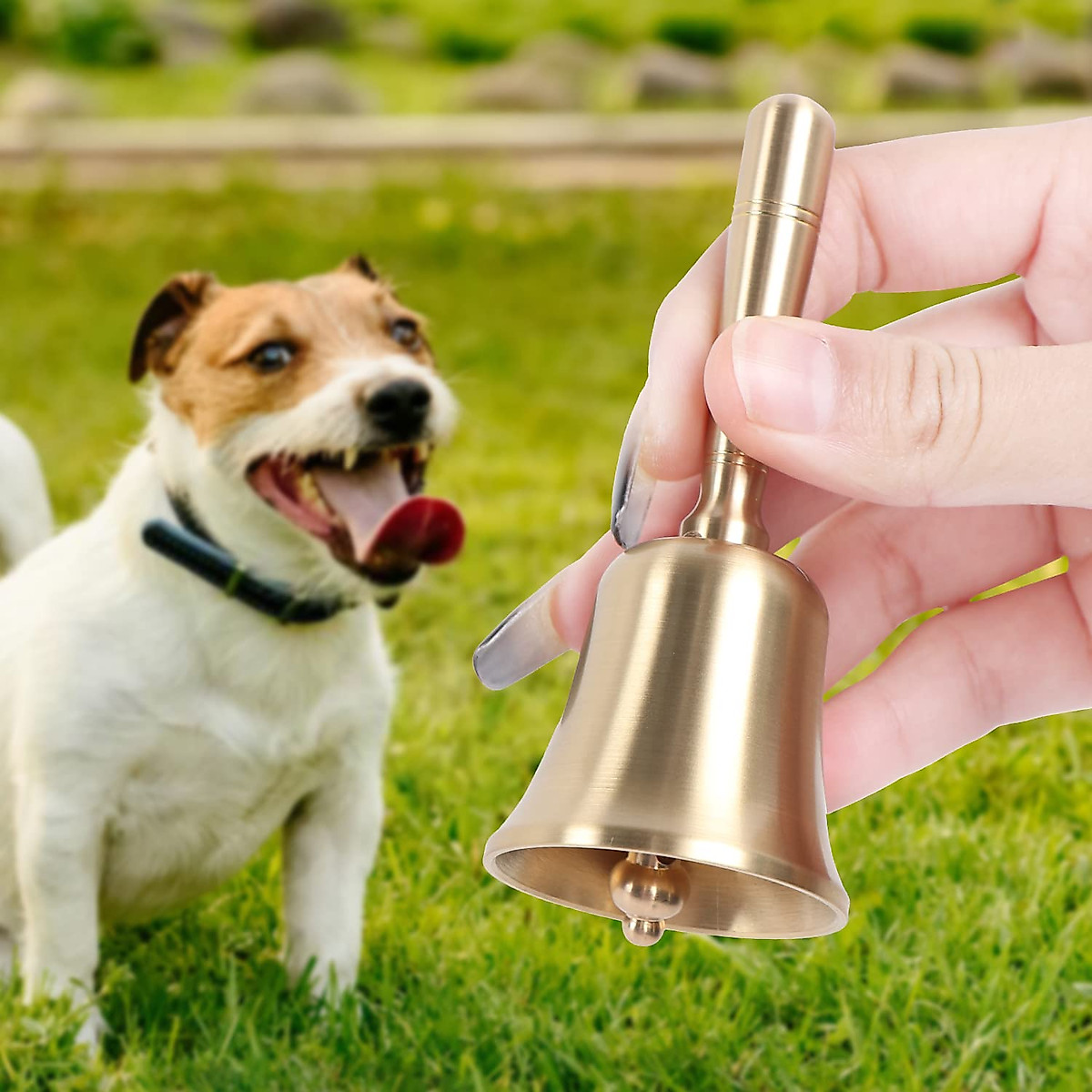 Traditional Style Hand Bell,Kids and Adults Game Call Bell,Extra Loud Solid Brass Handbells use for School, Church, Hotel, Christmas and Wedding Service