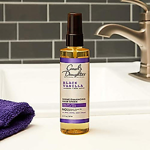 Carol's Daughter Black Vanilla Hair Sheen for Curly, Wavy or Natural Hair, Hair Shine Spray and Moisturizer For Dry, Dull or Brittle Hair, 4.3Fl Oz
