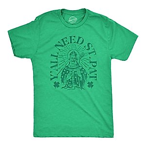 Mens Yall Need St Pat T Shirt Funny Saint Paddys Day Parade Lovers Tee for Guys Mens Funny T Shirts Saint Patrick's Day T Shirt for Men Novelty Tees for Green - XL