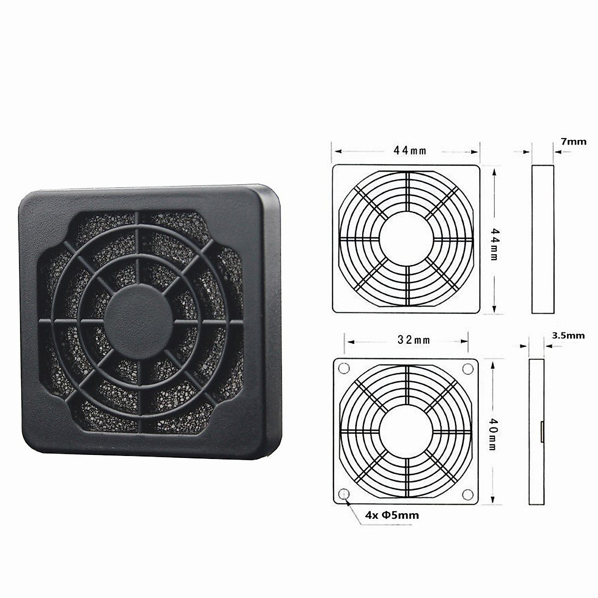 Wathai 2 Pack 40mm PC Fan Dust Filter PC Cooler Fan Filter Dustproof Cover Computer Case Mesh