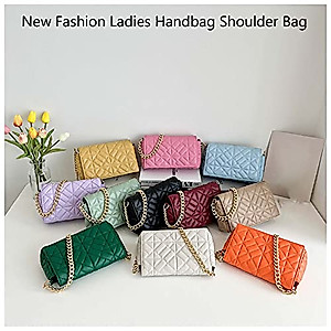 Ladies Shoulder Bag-Black Shoulder Bag Messenger Bag Lingge Chain Bag Small Square Bag Envelope Womens Bag-Suitable for Shopping Banquets, Etc.