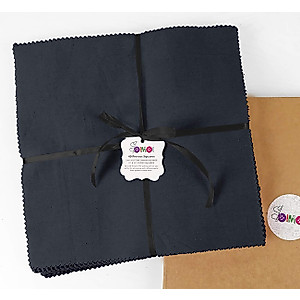 Soimoi Solid Blue Precut 10 inch Cotton Fabric Quilting Squares Charm Pack DIY Patchwork Sewing Craft