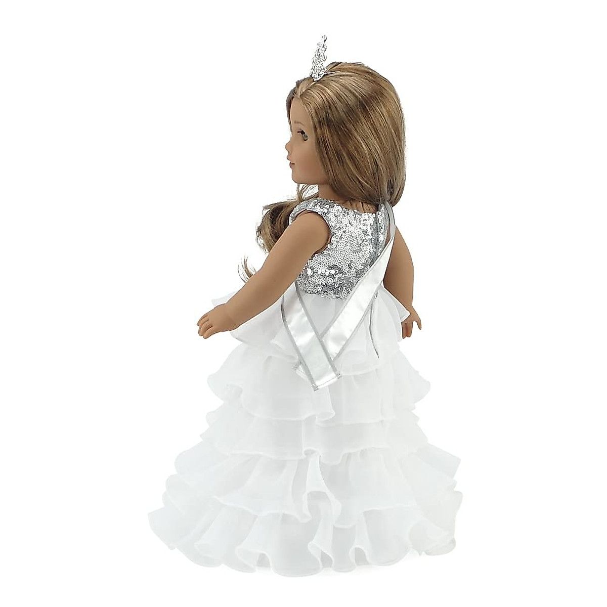 Emily Rose 18 Inch Doll Clothes and Accessories | 18" Doll Ball Gown Pageant Dress with Sash & Sparkling Crown Tiara Accessory! | Compatible with American Girl Dolls