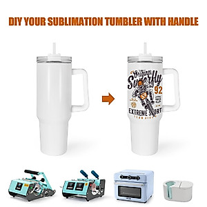 sweet grain 40 oz Sublimation Tumbler with Handle 12 Pack Sublimation Tumblers Blanks Bulk Leak-proof Lid and Straw Insulated Stainless Steel Travel Mug Keeps Cold for 34 Hours (Black & White)