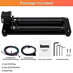 Laser Rotary Roller, Laser Engraver Y-axis Rotary Roller Engraving Module for Cylindrical Objects , Compatible with Most Kinds of CNC Laser Cutter and Engraver Machine, 3D Printer Accessories