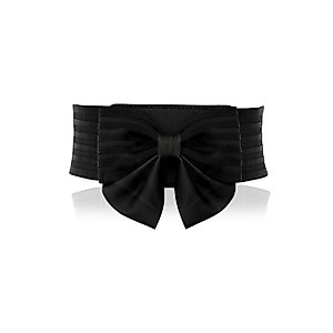 YALEMEI Women Cute Bow Wide Elastic Waist Belt - Adorable Dress Accessory (XXL)