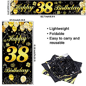 38th Happy Birthday Door Banner Birthday Decorations for Men Birthday Party Decorations Birthday Backdrop