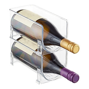 Hemoton 2pcs Drawer Wine Rack Stackable Beverage Dispenser Water Bottle Holder Bin Refrigerator Soda Can Organizer Pantry Freezers Beer Wine Tray Desk Tray Cupboard The Pet Food