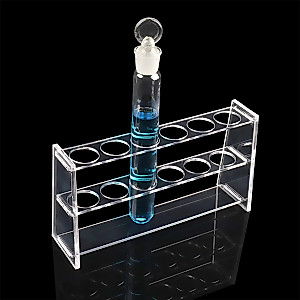 KNMNIU Acrylic Test Tube Holder Rack 6 Sockets for 10ml Centrifuge Tubes Clear (10ml,6 Sockets)