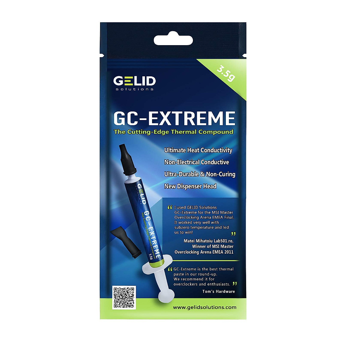 Gelid Solutions GC-Extreme 3.5g with Tooling - Thermal Conductive Paste for Heatsink | Maximum Thermal Conductivity | Easy Application | Not Corrosive.