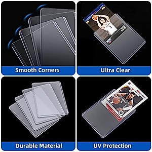 400 Card Sleeves Top Loaders for Cards, Arjiekwei 3"X4" Baseball Card Protectors Hard Plastic, Premium Toploaders Card Holder for Sports Football Trading Cards (200 Toploaders + 200 Penny Sleeves)