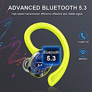Wireless Earbud, Sport Bluetooth 5.3 Headphones with Earhooks Bluetooth Earbud in-Ear with Immersive Sound, Wireless Earphones IP7 Waterproof, Dual LED Display, 48H Playtime, Noise Cancelling, Running