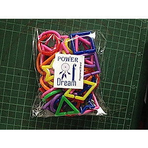 Power of Dream Big Mixed Shape C Chain Links Plastic Neon Toy DIY 50 Pcs Y06