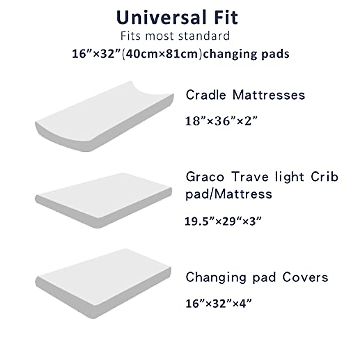 2 Pack Premium Soft Jersey Knitted Stretchy Changing Pad Cover for Baby