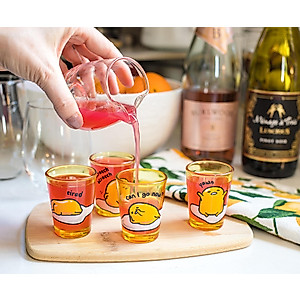 Gudetama Sleepy 1.5-Ounce Mini Glass Cups | Set Of 4