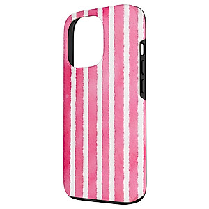 iPhone 13 Pro Retro Beach Pattern For Summer Women Pastel Pink Striped Case