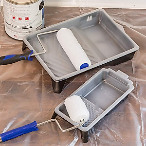 Precision Defined Paint Tray Liner Set 9-Inch, Supreme Paint Roller Trays with Deep Paint Pockets and Textured Ridge, Paint Pan Liners, Heavy Duty Plastic Disposable Paint Tray Liners (10-Pack)