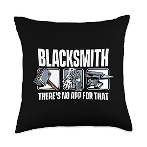 Forging Tools Equipment Kit Gifts For Beginners App for That Forging Anvil Blacksmith Throw Pillow, 18x18, Multicolor