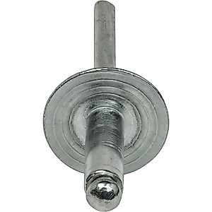 Large Flange Pop Rivets 1/8" x 3/16" All Aluminum Dome Head Blind 4-3 Gap .126" - .187" Quantity 100 by Fastenere