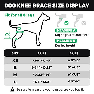 TORJOY Dog Knee Brace Leg Braces - Dog Canine Knee Stifle Brace Wrap Dog Knee Brace for Torn ACL Hind Leg Joint Pain Muscle Sore Pet Brace Reduces Pain and Inflammation (XS)
