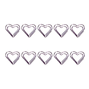 NUOBESTY 20Pcs Love Heart Shaped Paper Clips Holder Metal Note Clips Bookmark Marking Clamp Page Marker Document Organizing Clip for Office School Wedding Decoration Purple