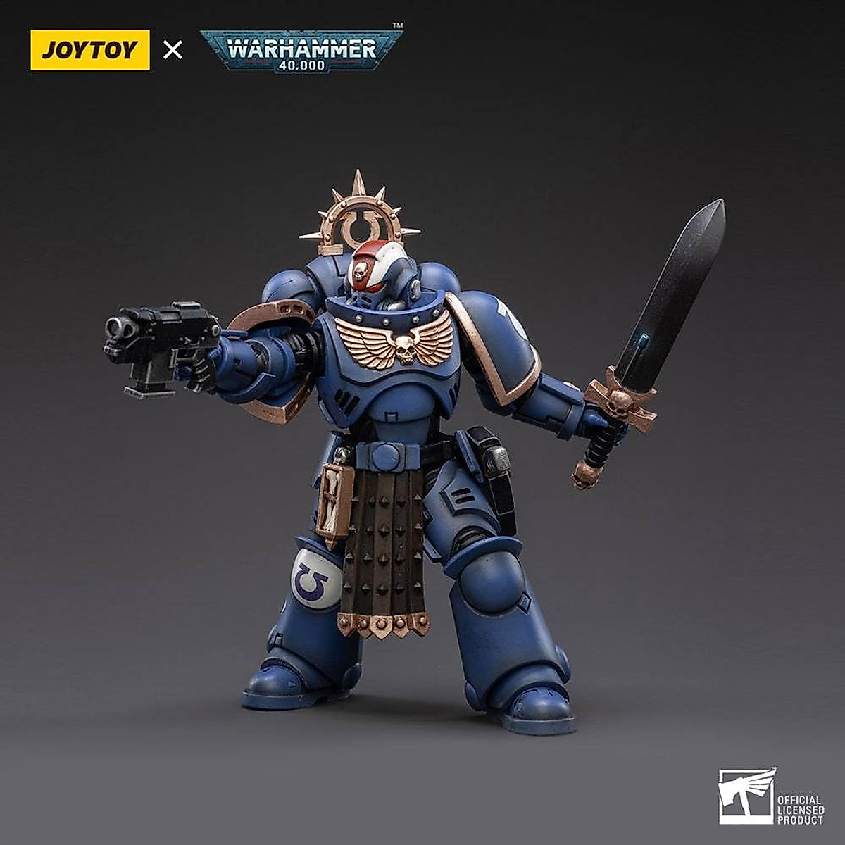 BLOOMAGE JOYTOY (BEIJING) TECH Warhammer 40K: Ultramarines Primaris Lieutenant Amulius 1:18 Scale Action Figure, Multi