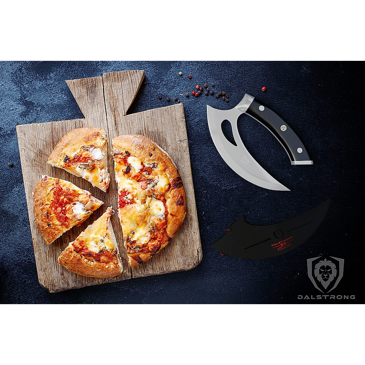 Dalstrong Ulu Knife - 6.5 inch - Rocking, Mincing, Slicing Meat & Herb Knife - Shogun Series Elite - Japanese AUS-10V Super Steel Kitchen Knife - Black G10 Handle - w/Sheath