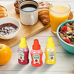 YASUOA Mini Container Ketchup Squeeze Bottles for Sauce Condiment Honey Mustard Portable for Office Bento Box Salad Dressing BBQ 8 Pieces 25ml