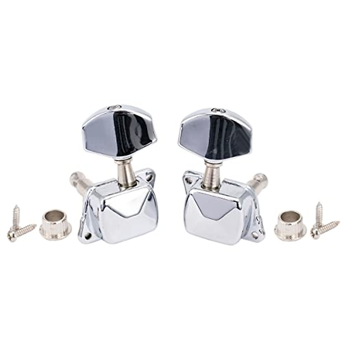 Musiclily Pro 3+3 Semi-closed Guitar Tuners String Tuning Pegs Keys Machine Heads Set for for Acoustic or Electric Guitar,Chrome