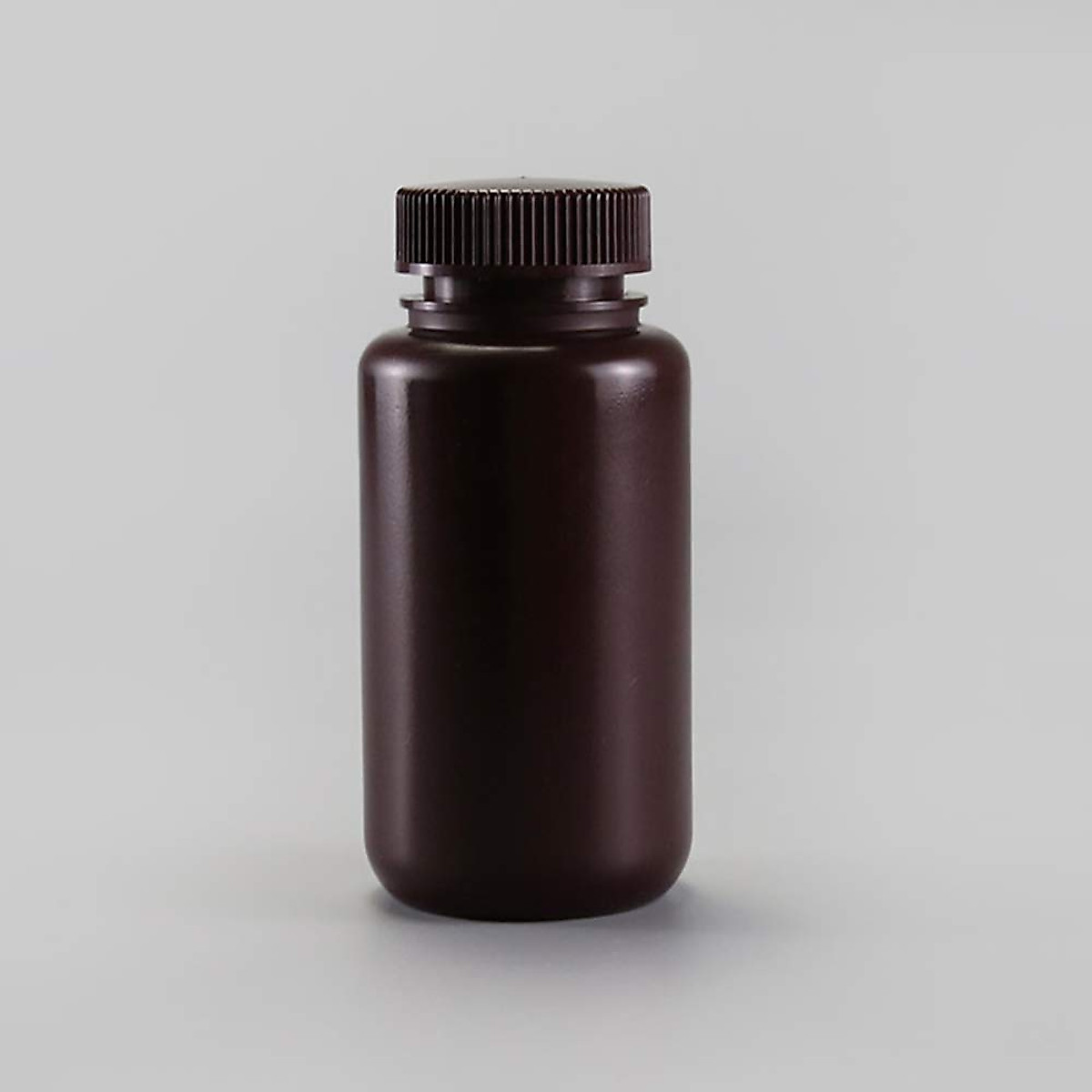 JRLGD HDPE Wide Mouth Plastic Bottles with Caps, Lab Sample Bottle Reagent Bottle, 250ml, Brown, Pack of 10