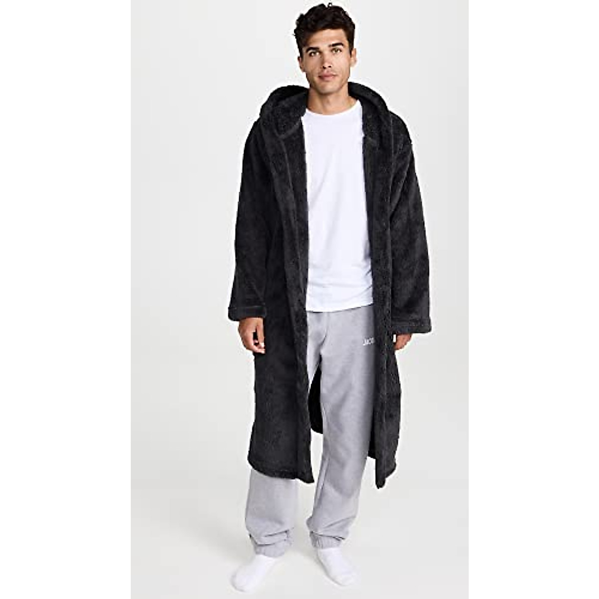 UGG Mens Beckett Bathrobe, Ink Black, Medium-Large US